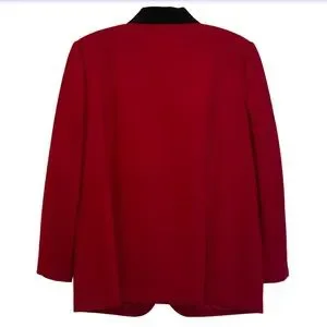 Sag Harbor | Jackets & Coats | Red Wool Blazer Black Velvet Collar ...